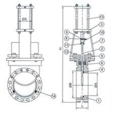 Bonnetless Knife Gate Valve Low Pressure Manual ANSI Bevel Gear Round ...
