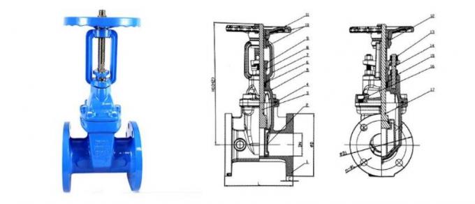 Cast Steel Gate Valve Asme B16.10 Dn100 Non Rising Stem Ansi/Awwa C550 ...